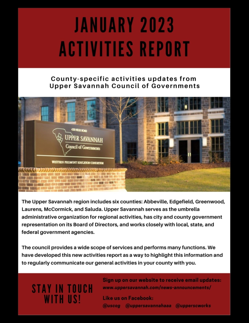 USCOG January 2023 County-Specific Activities Report – Upper Savannah ...