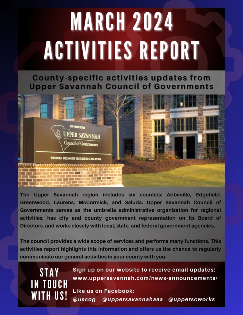 USCOG March 2024 County-Specific Activities Report – Upper Savannah ...